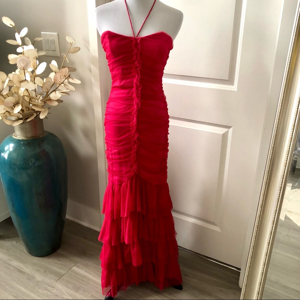 B. Darlin Tiered Mesh Mermaid Dress - Gem